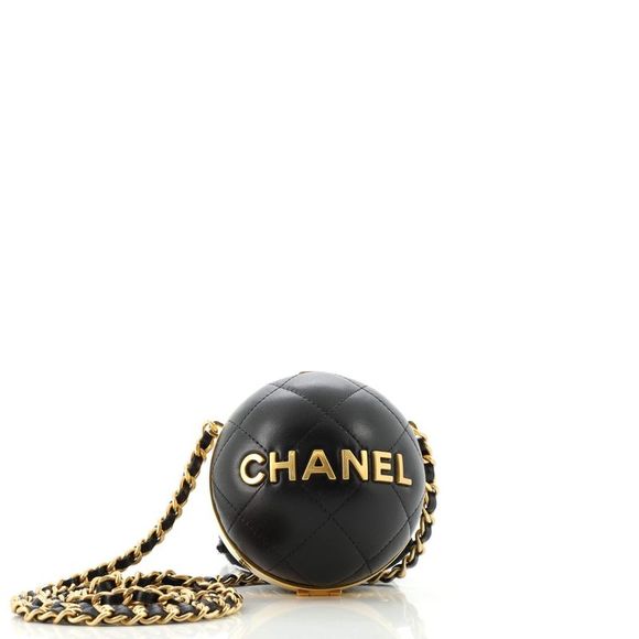 CHANEL | Bags | Chanel 22 Sphere Minaudiere Quilted Lambskin Black ...